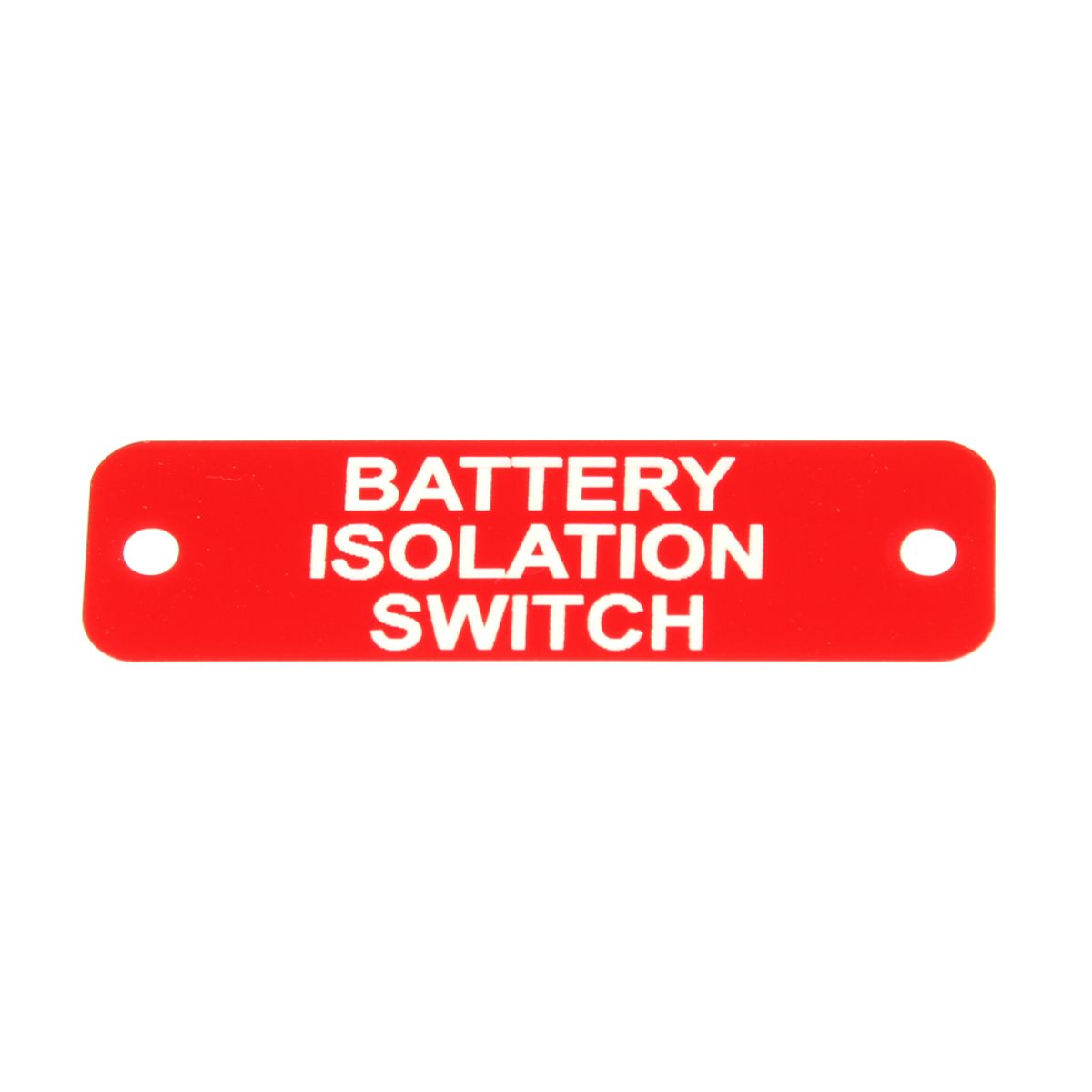 Battery Isolation Switch Label (S) Red With White Engrave 75mm X 22mm ...